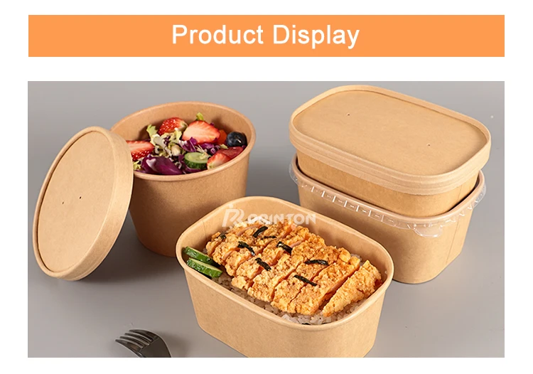 Eco Friendly Take Away Food Box - Disposable Kraft Paper Lunch Box