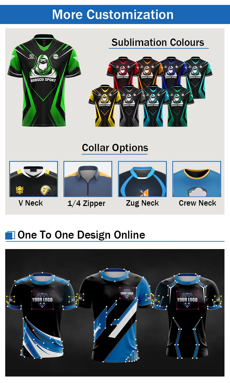 Men's Esports Jersey Tshirts - 100% Polyester Elite E-Sport Sports T Shirts
