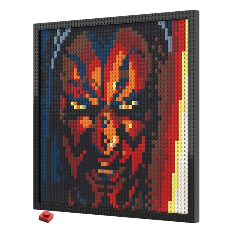 Pixel Art Building Blocks Portrait Picture 48x48 Dots Bricks Building ...