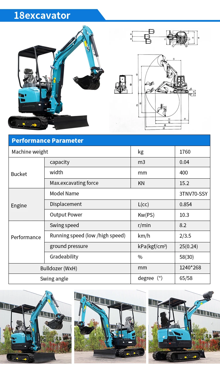 1 Ton Mini Excavator - Reliable Performance & Free Shipping