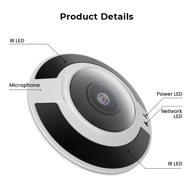 Veezoom 12MP Fish Eye Camera - 360 Panoramic Security View