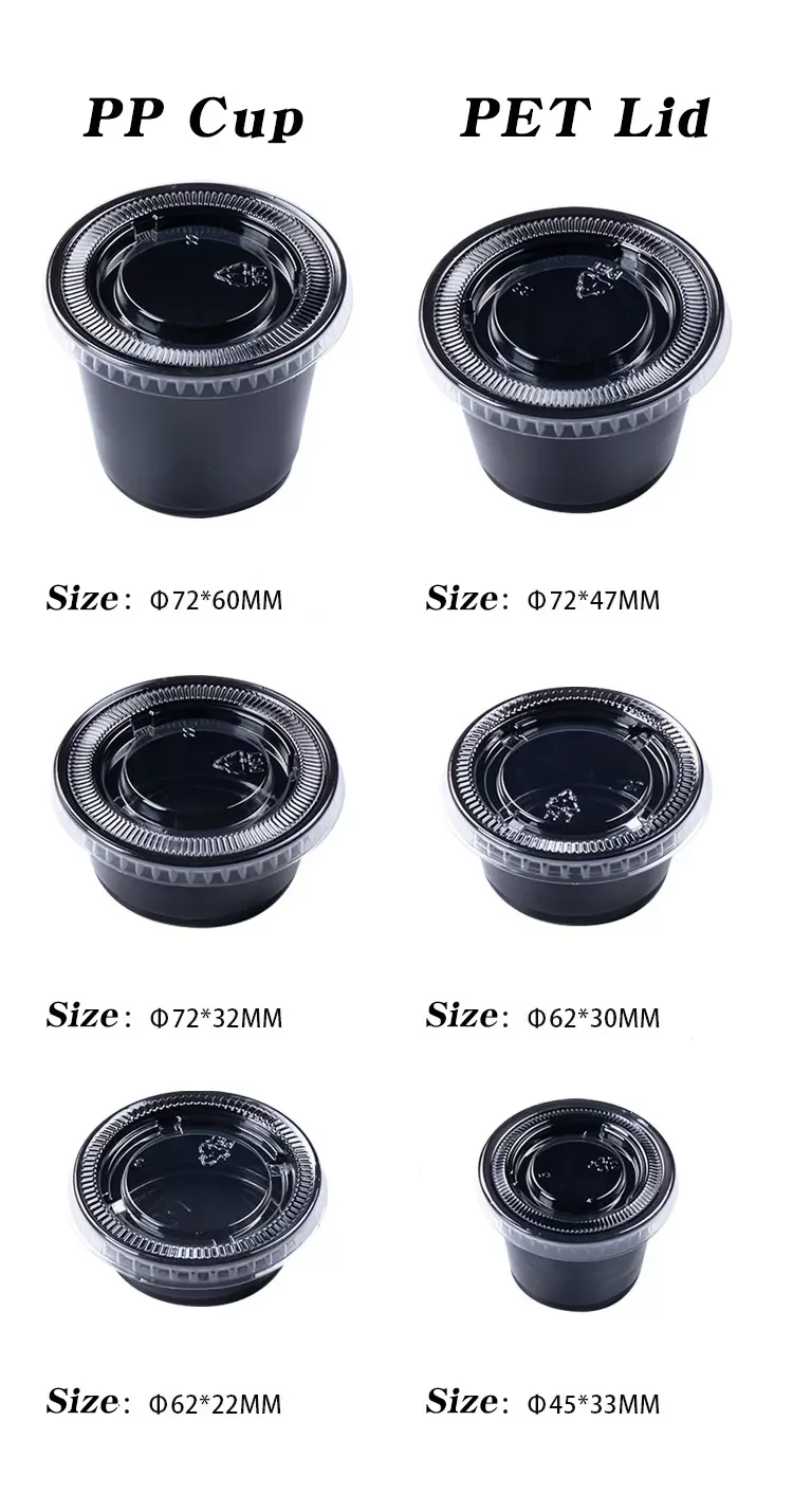 56ml / 2oz Small Clear Disposable Plastic Sauce Takeaway Cup ...