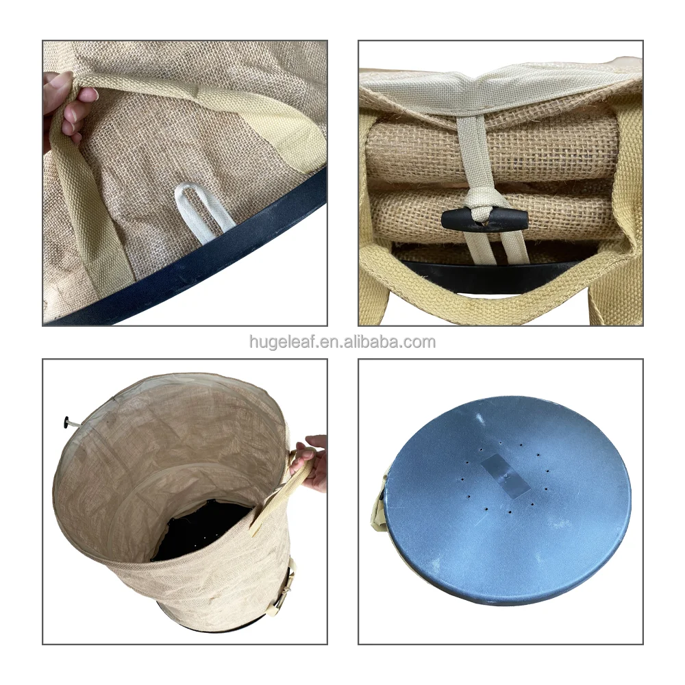 Collapsible Hard Base Leaf Collect Bag Recyclable Garden Jute Pop-up ...