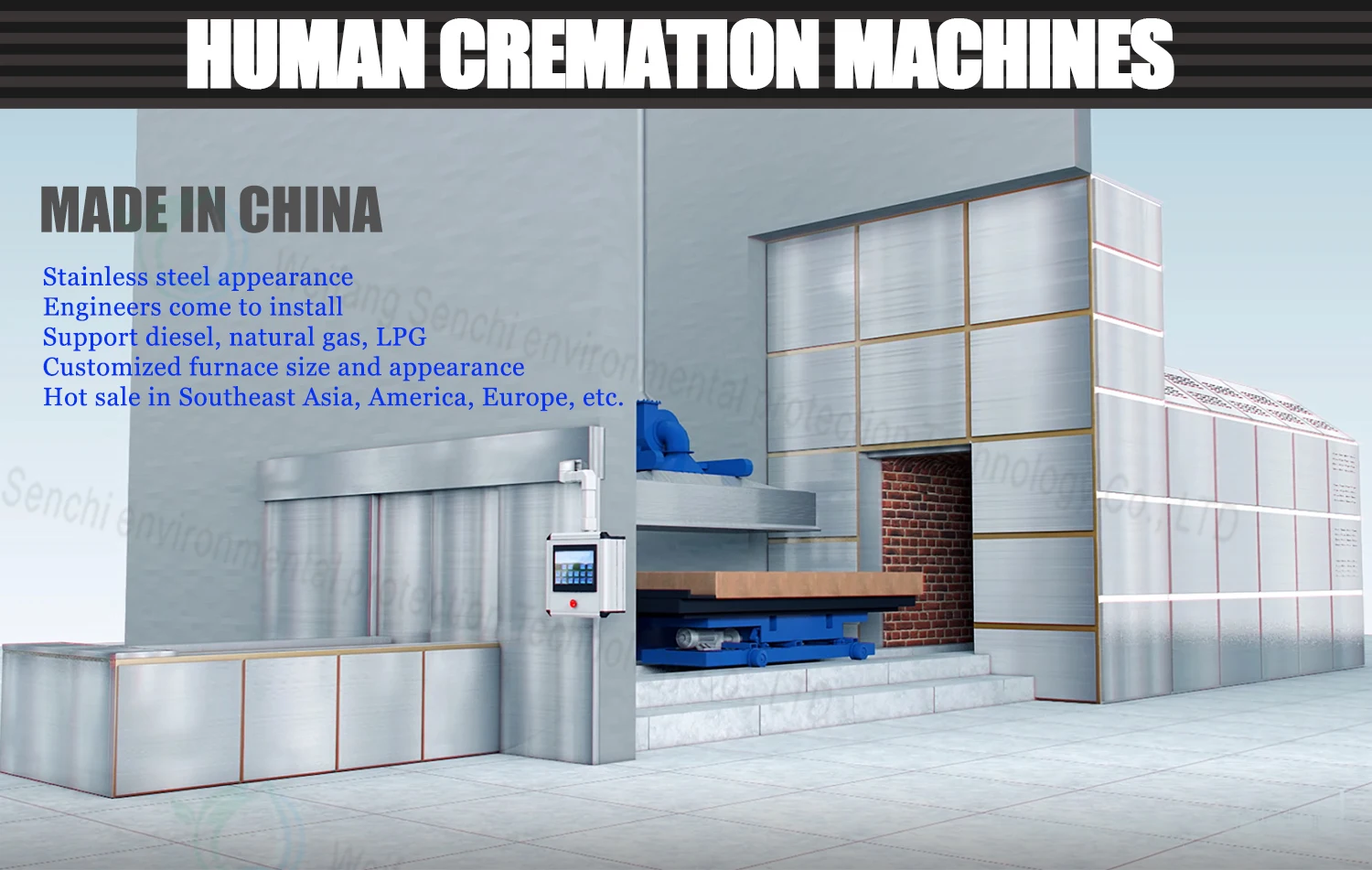 Human Body Cremator Container Style Cremation Machine for Corpse ...