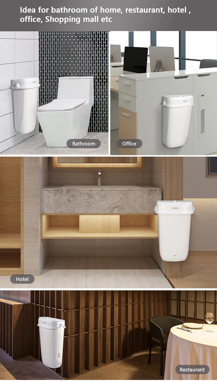 Bathroom Sensor Lady Sanitary Bin Wall Mounted 12l Trash Cans Automatic ...