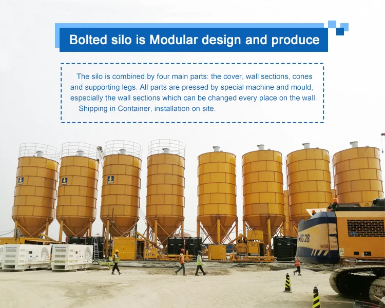 Factory Price 100 Ton Cement Silo Powder Storage Bolted Bulk Steel ...