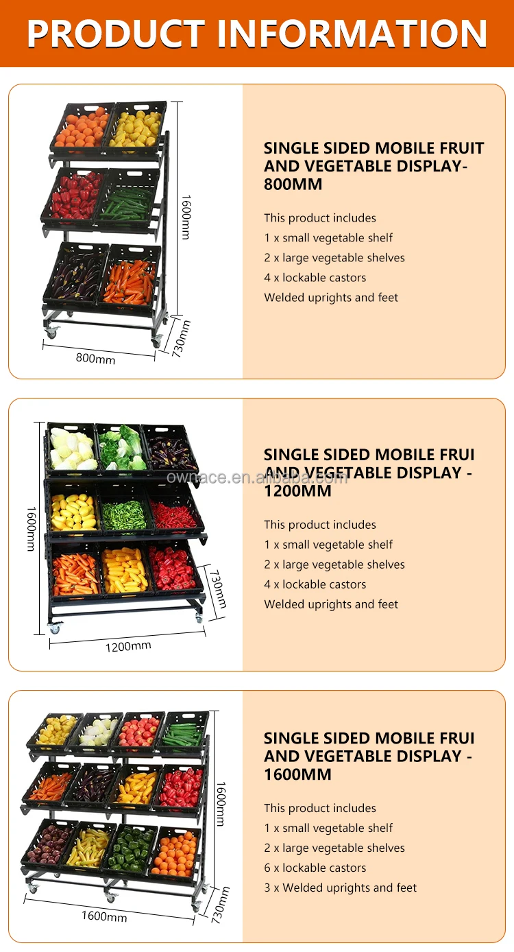 Ownace Metallic Light Duty Display Stand Fruit Vegetable Displays ...