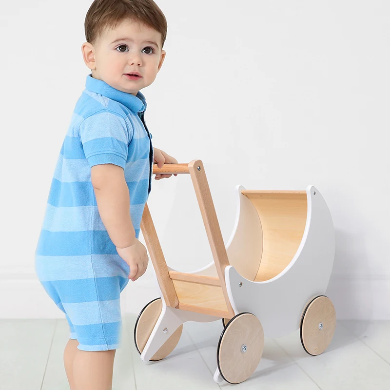 Doll Stroller Little Balance Box Push Pull Walker Toy, 2-in-1 No Wheels ...