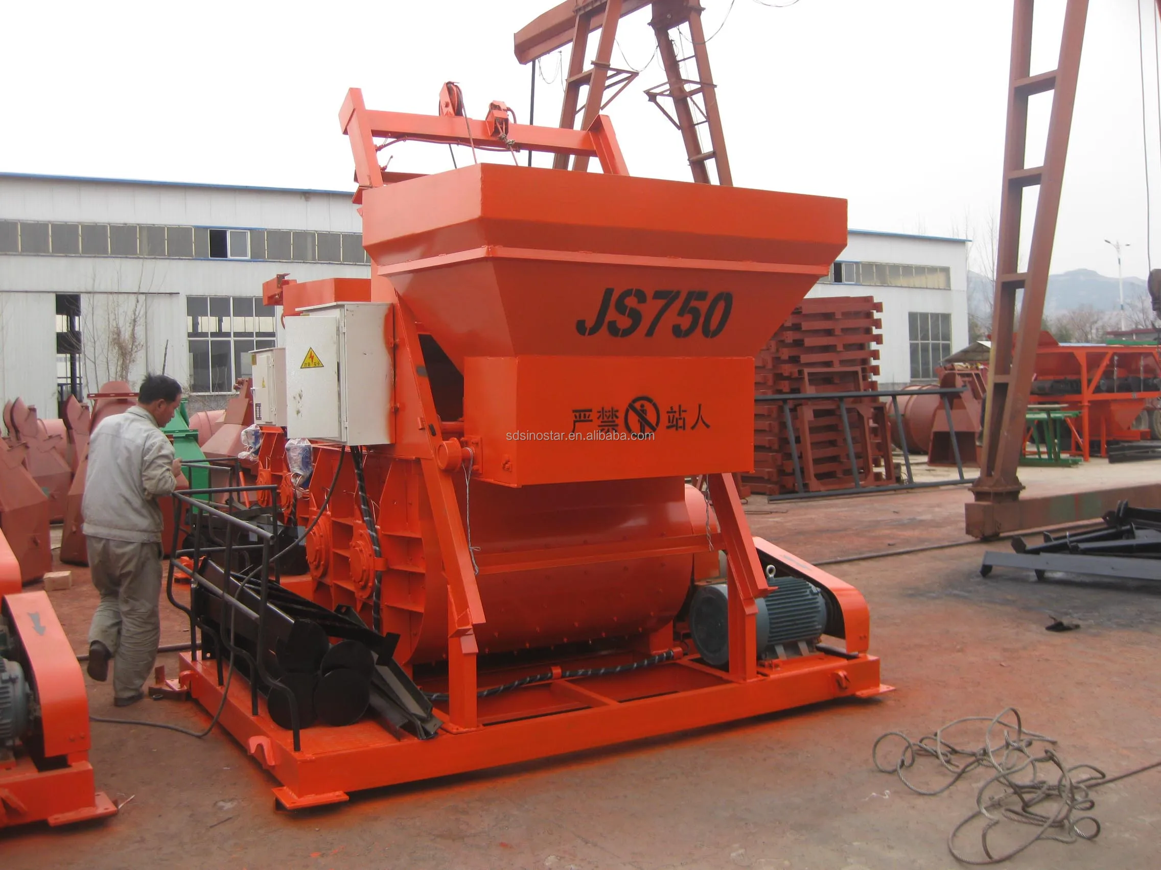 JS500 Double Axis Horizontal Mixer - High Efficiency for Construction