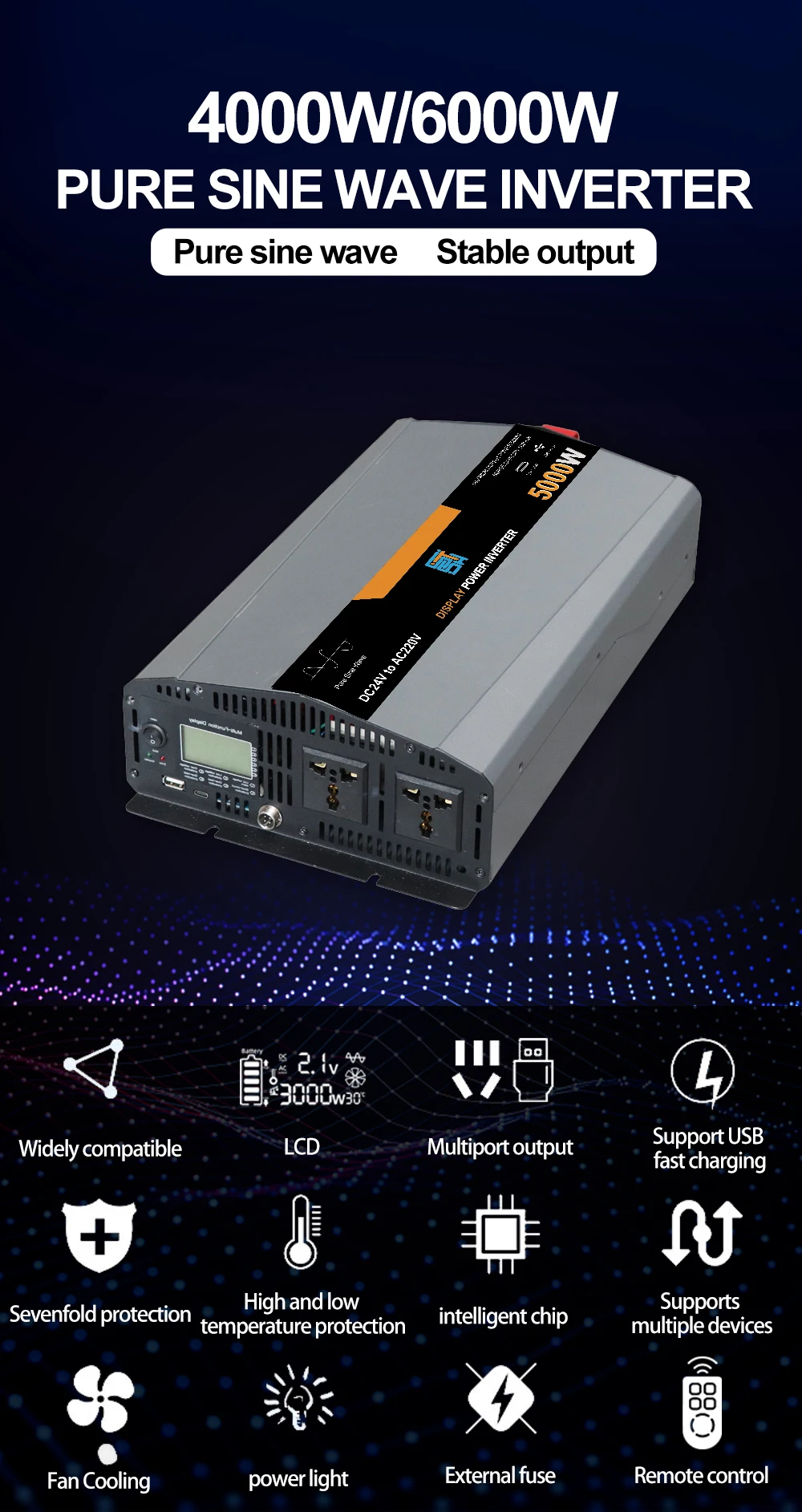 3000W to 5000W Voltage Transformers - Efficient Power Inverters