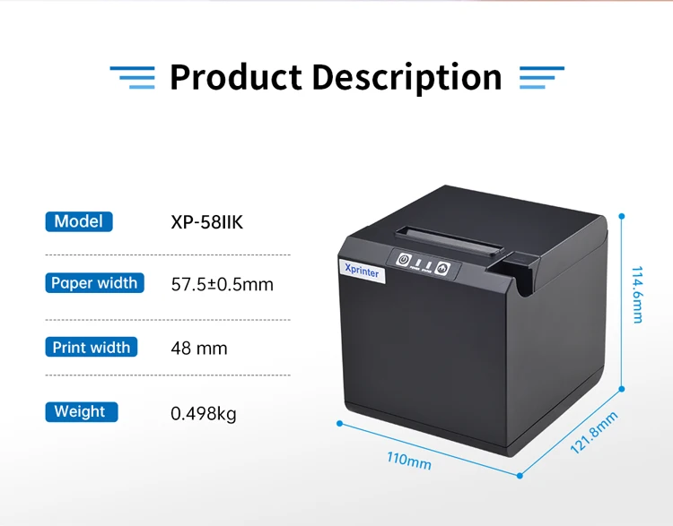Xprinter XP-58IIK Thermal Receipt Printer for Supermarket POS