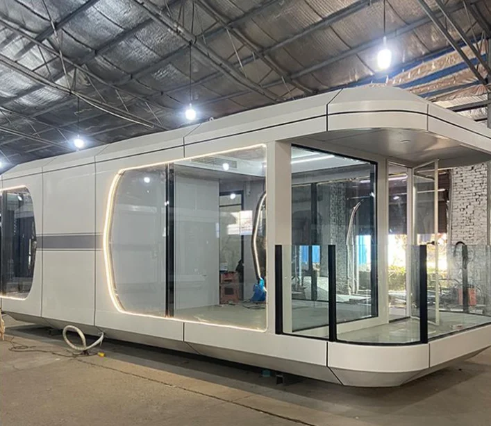 Portable Prefab House Modular Frame Modern Space Capsule Style Camping ...