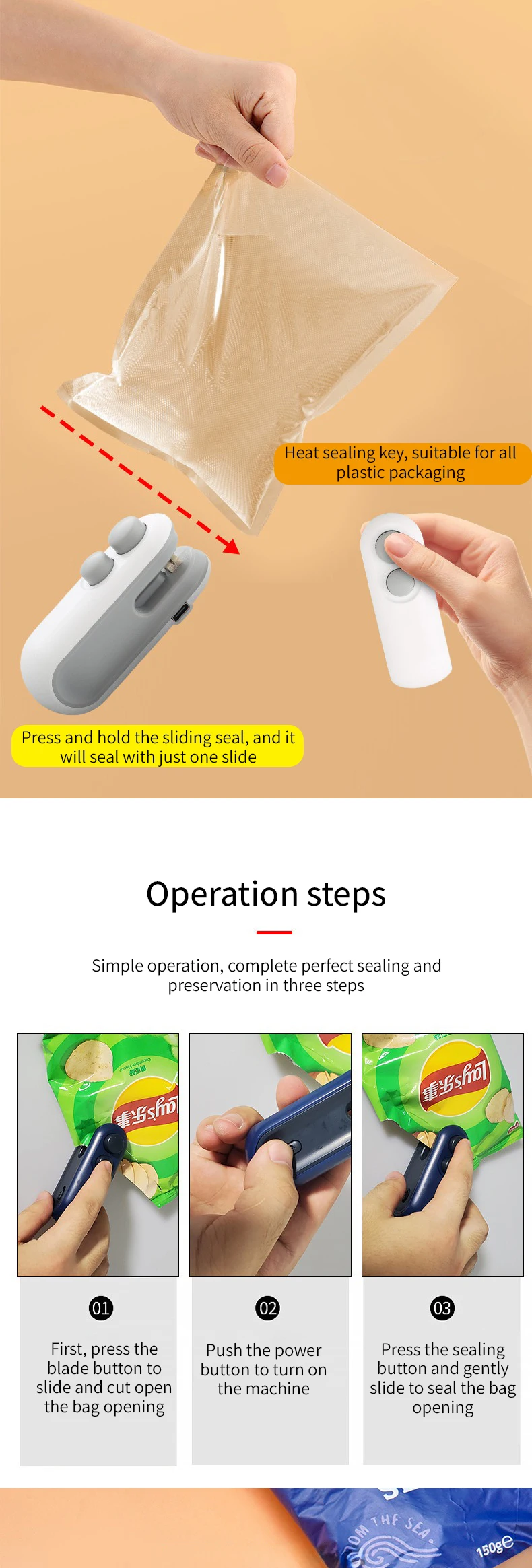 STARPRINT Mini Snack Sealing Machine - Efficient & Portable