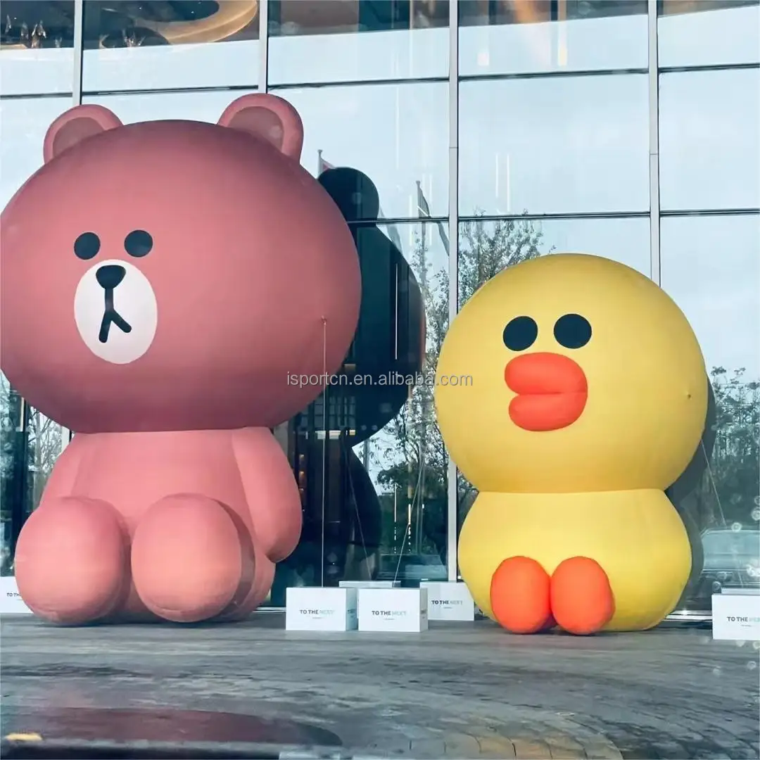 Giant Sitting Inflatable Bear Cartoon Character Led Lighting Inflatable ...