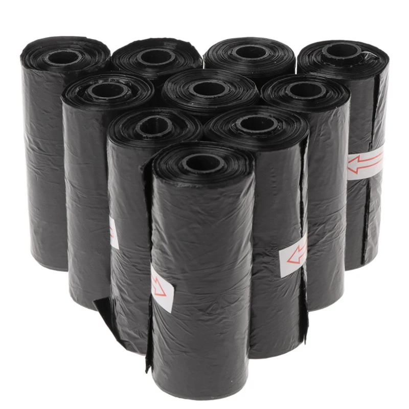 Bio Degradable Black Flat Bottom Garbage Bag for Plastic Waste Trash ...