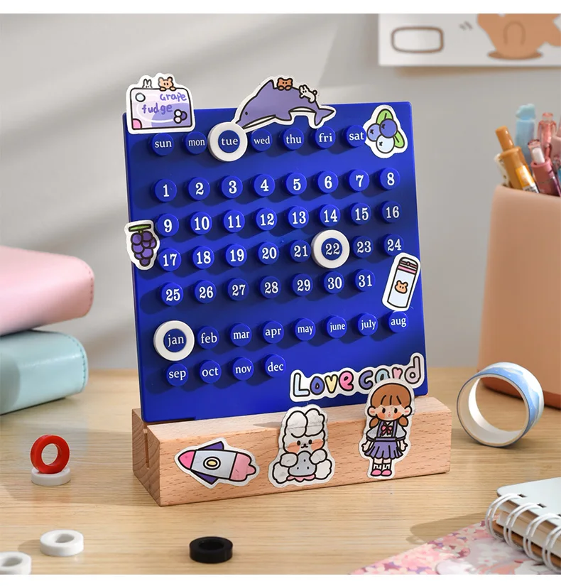 Kawaii Perpetual Calendar - Cute & Creative Desk Ornament