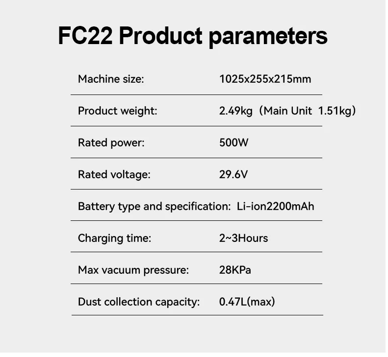 Dibea FC22 Cordless Stick Vacuum - Efficient Cleaning