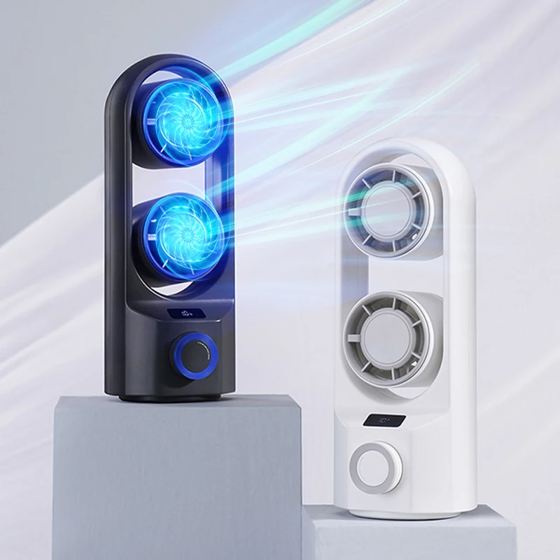 Imycoo Rechargeable Usb Oscillating Desk Tower Fan Dual Air Circulation ...