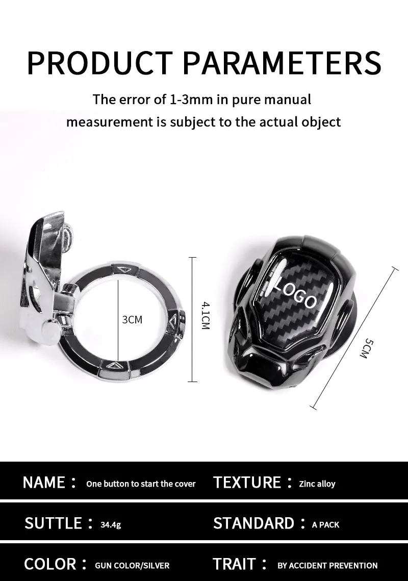 Factory Custom Logo Car Interior Decals Car Ignition Button Cover Car ...