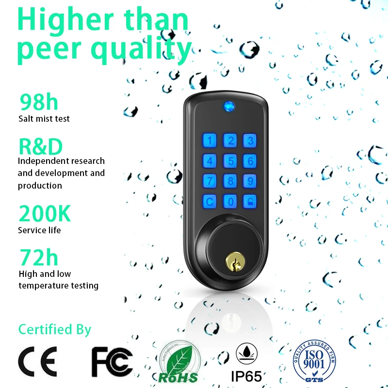 Indoor Smart Deadbolt Lock Biometric Zinc Alloy Smart Door Lock ...