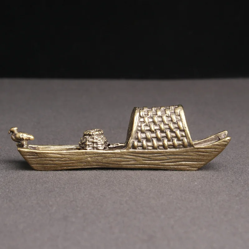 Do Old Brass Old Fishing Boat Tabletop Decoration Black Awning Boat ...