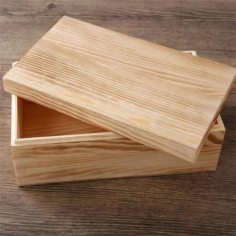 Custom Logo Cheap Wooden Box - Solid Pine Wood Gift Boxes