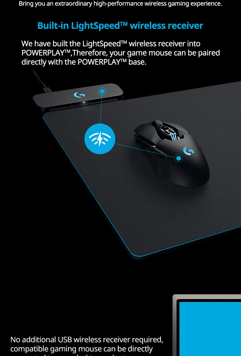 Logitech Powerplay Wireless Charging Mouse Pad Refer to G502 G903 G PRO ...