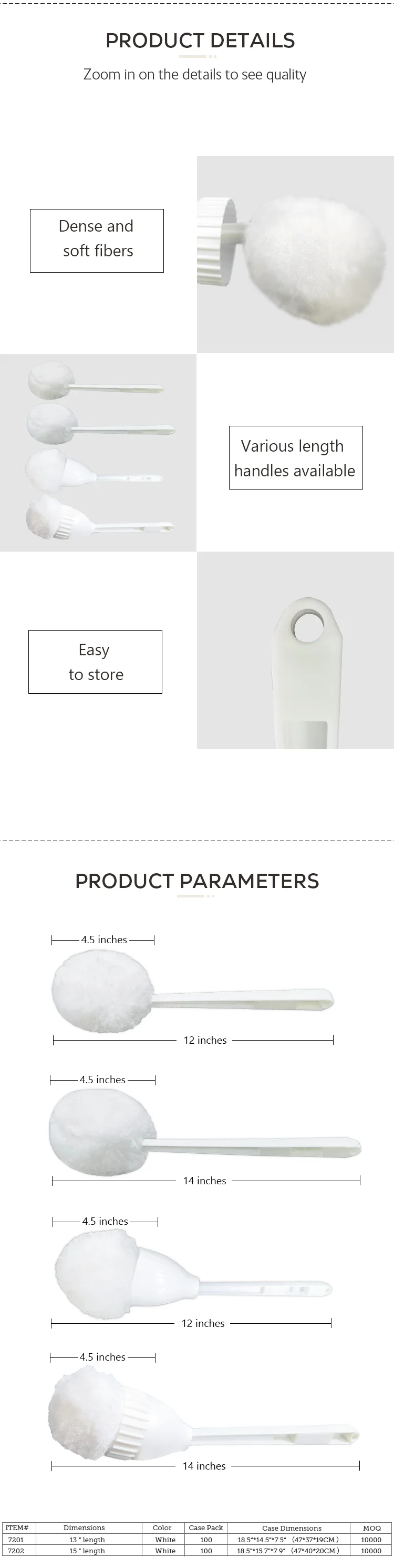 Professional Acrylic Fiber Toilet Bowl Swab with Cone 10" 12" 14 ...