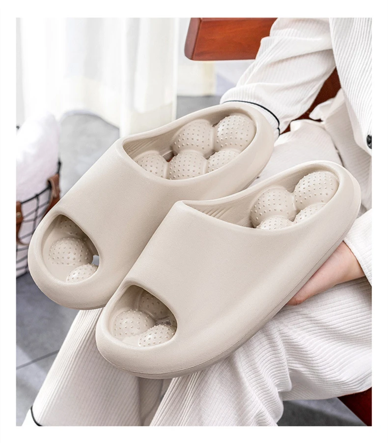 Summer Beach Sandals EVA Spa Soft Ball Massage Bathroom Custom Bubbles ...