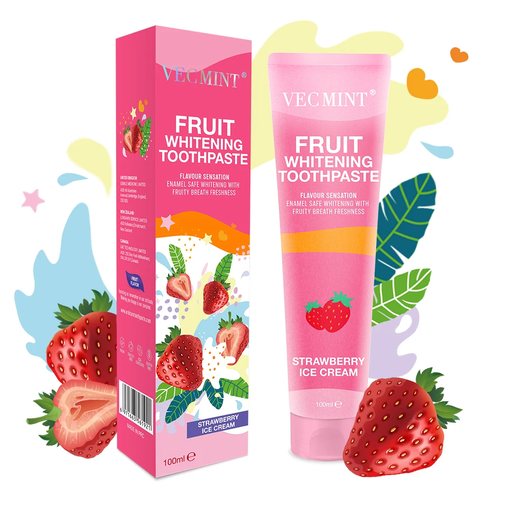 Custom Logo Vec Mint 100ml Fruit Flavor Teeth Whitening Basic Cleansing ...