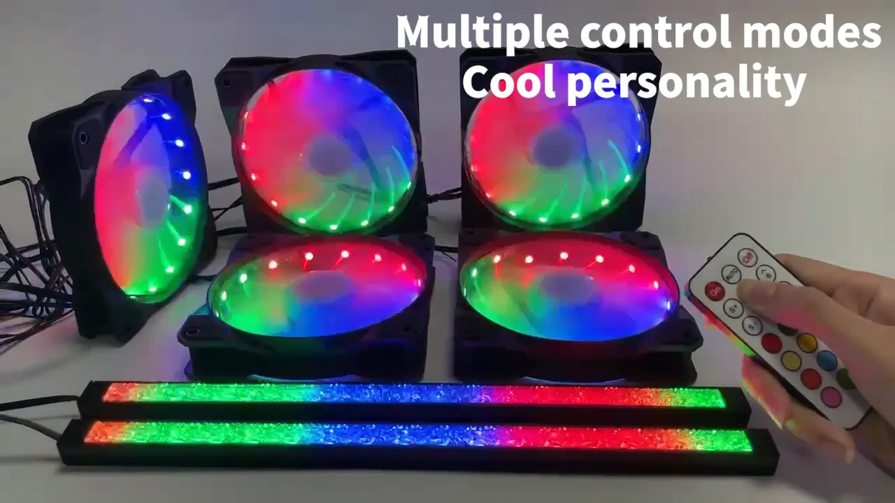 Free Sample 12v 6pin 15 Led Light Rgb Gaming Pc Computer Fan Led Multi ...