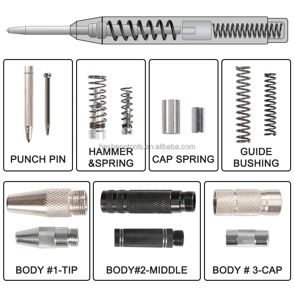 Automatic Spring Loaded Positioner Center Punch Tool