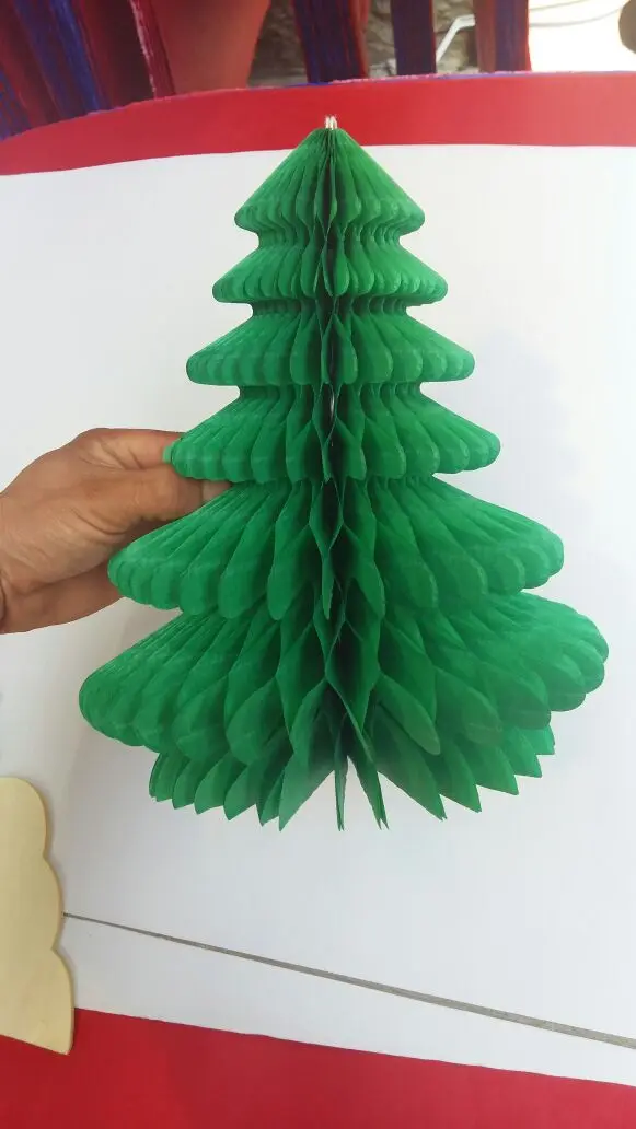Tissue Paper Honeycomb Christmas Decoration - Tree, Hat, Snowflake ...