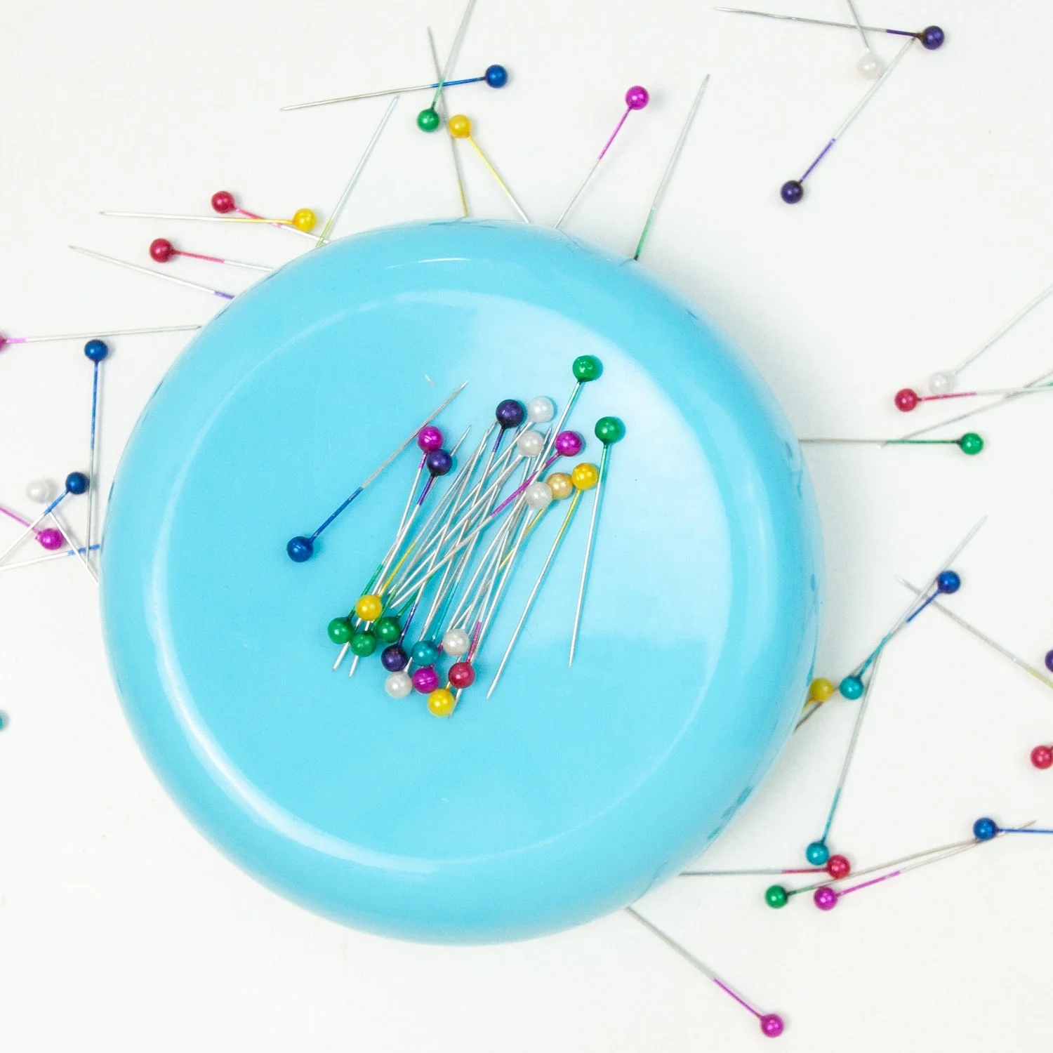 Round Magnetic Pin Cushion Sewing Pin Holder Pin Caddy Storage Case ...