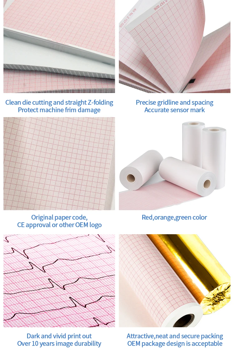 Wholesale EKG ECG Paper Z Fold 112mm*20m Medical Recording Paper ...