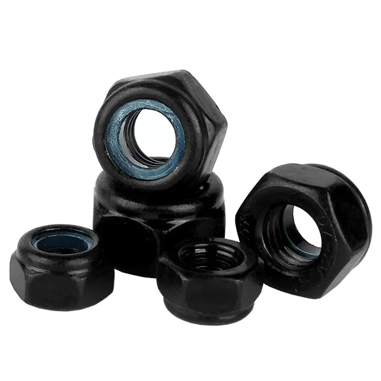 M2 to M36 Black Stainless Steel Nyloc Hex Nuts - DIN985