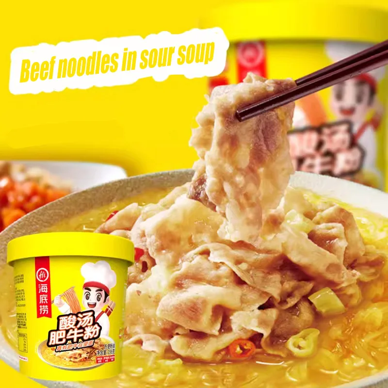Chinese Fast Food Beef Hot And Sour Rice Noodles Instant Food Haidilao ...