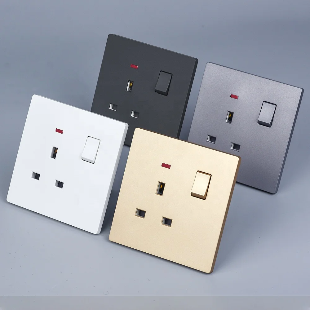 British standard electrical light switch socket board wall plug 3 pin ...