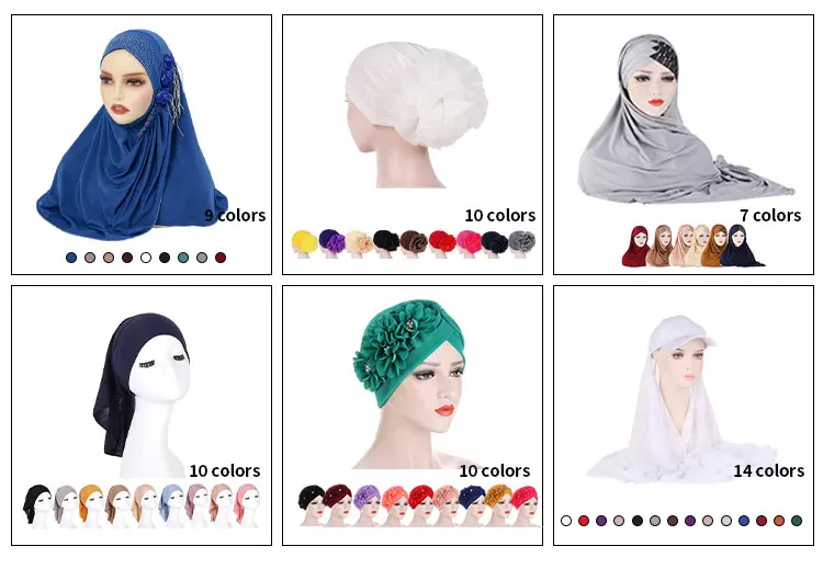Muslim Ladies Milk Silk Elastic Hijab Scarf Ladies Kerchief Instant ...