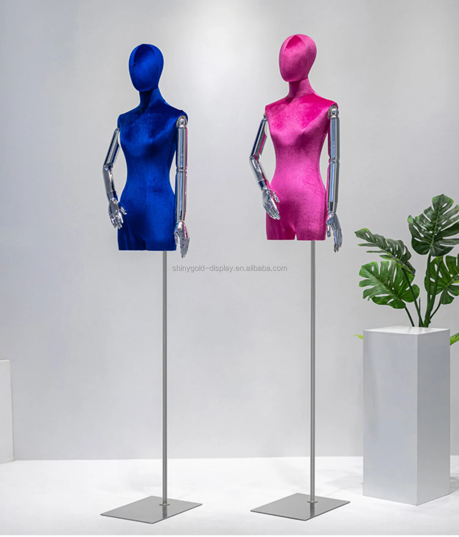 Velvet Half Body Female Mannequin - Perfect for Clothing Display