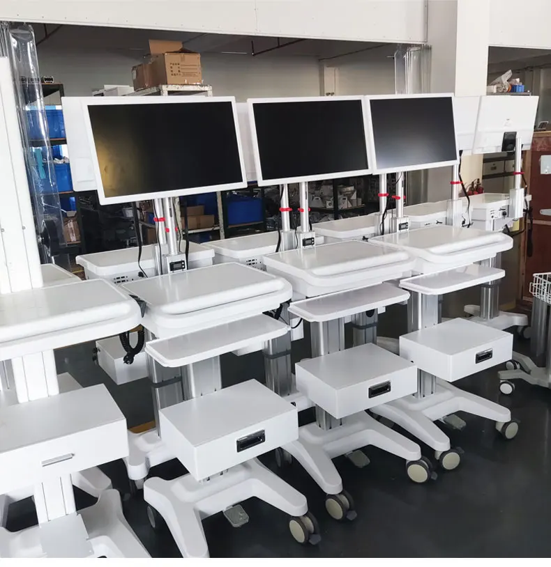 Mobile Hospital Cart with Wheels Storage Trolley for Computer Mainframe ...