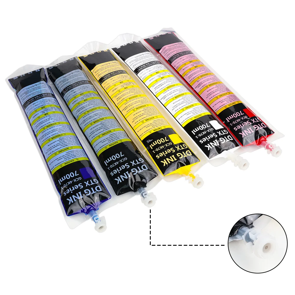 Wholesale 5coloe Digital Textile Ink 700ml Gtx Digital Pigment Ink Bag ...