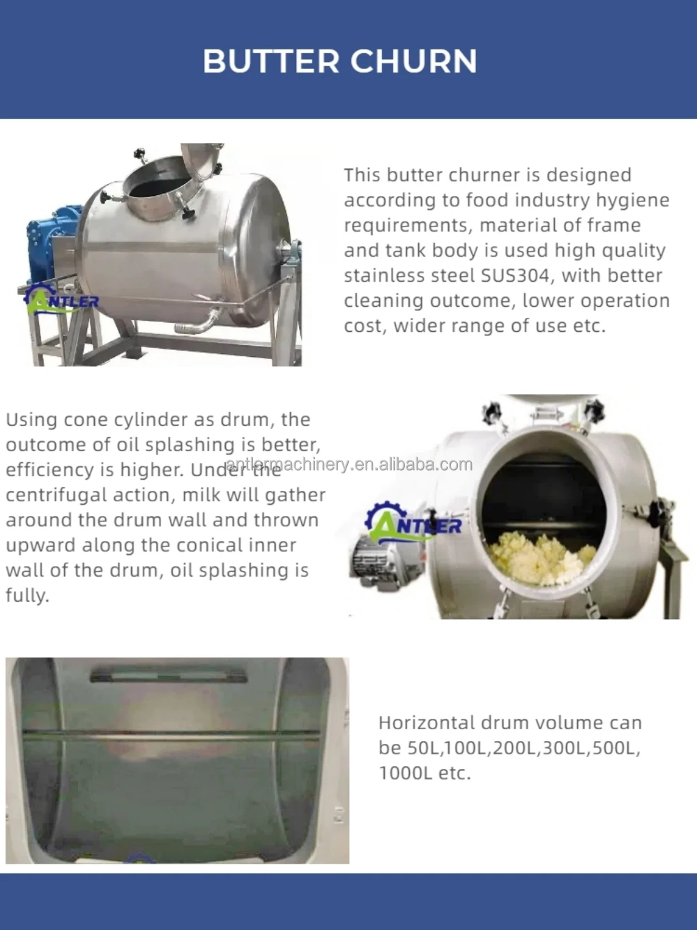 High Efficiency Automatic Butter Churn Equipment Butter Processing ...