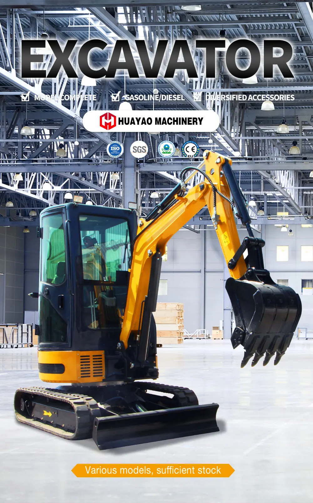 CE/ISO Certified Mini Excavator 3 Ton 3.5 Ton Excavator Advanced ...