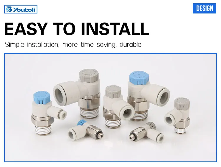 Smc Type Pneumatic Connector Ybl As1201f -as2201f Pneumatic Throttle Speed Control Valve ...