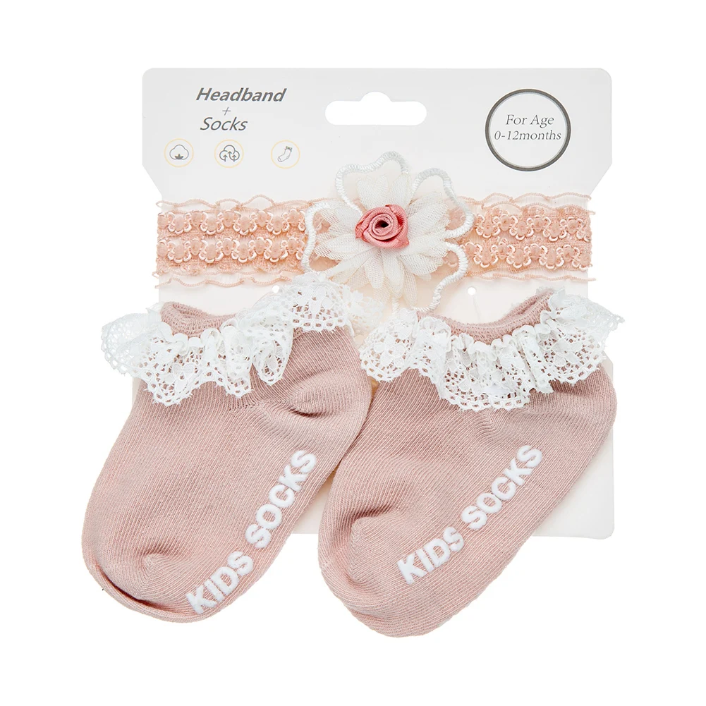 3pcs/set Lace Ruffle Baby Girl Socks With Bow New Non-slip Children's ...