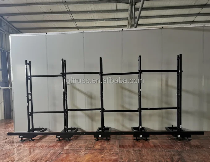 Sliding LED Screen Truss Stand - Black Aluminum Support for Flexible ...