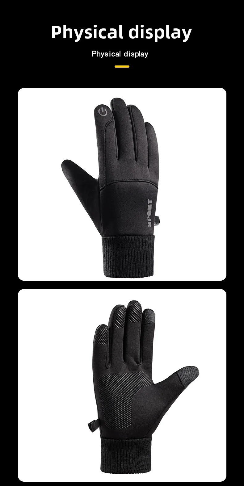 Sample Support Unisex Nylon Thermal Gloves Waterproof Heated Racing ...