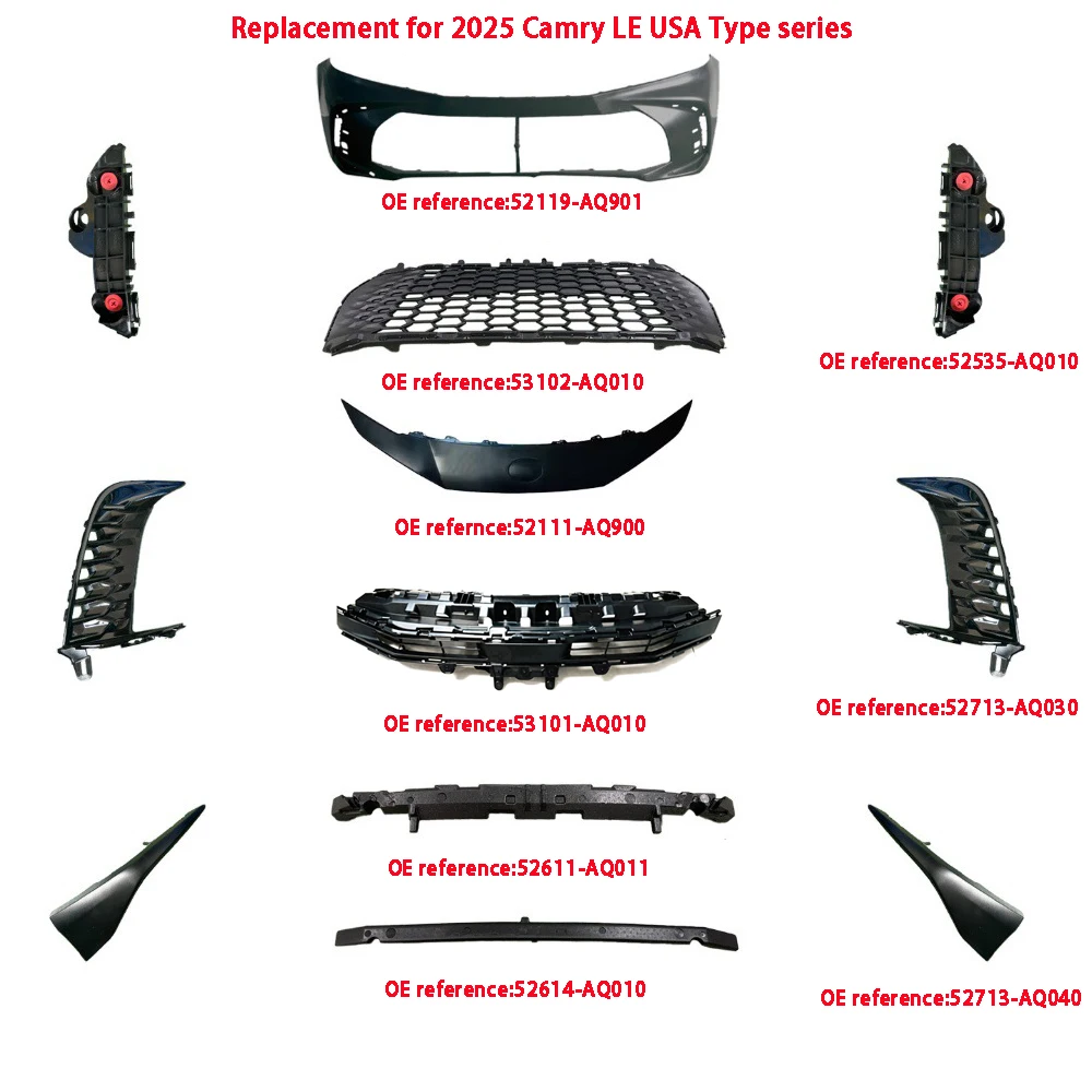Plastic Rear Bumper Cover Fit for 2024 2025 Toyota Camry Reference ...