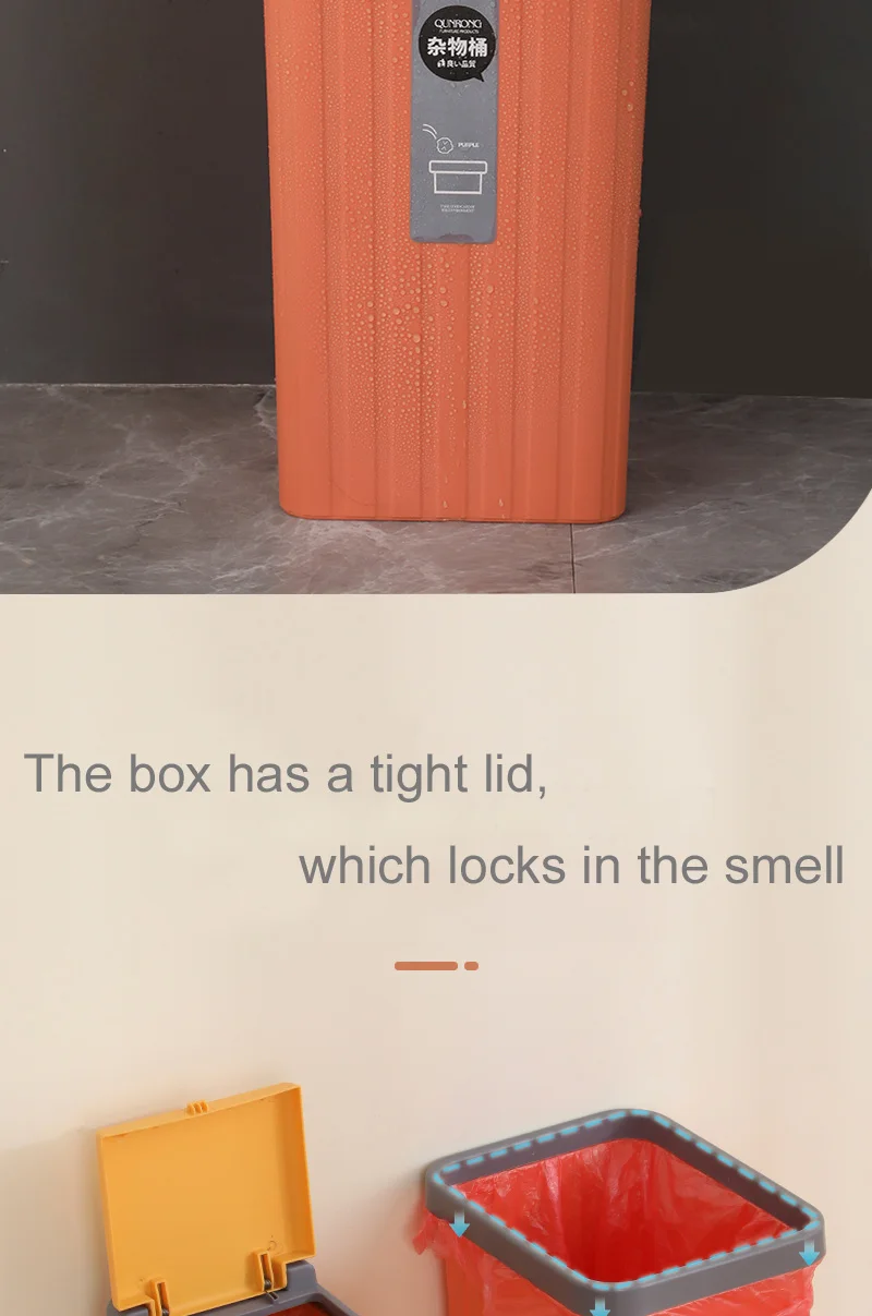 5L Pop-up Lid Toilet Odor-Free Garbage Bin - Eco-friendly